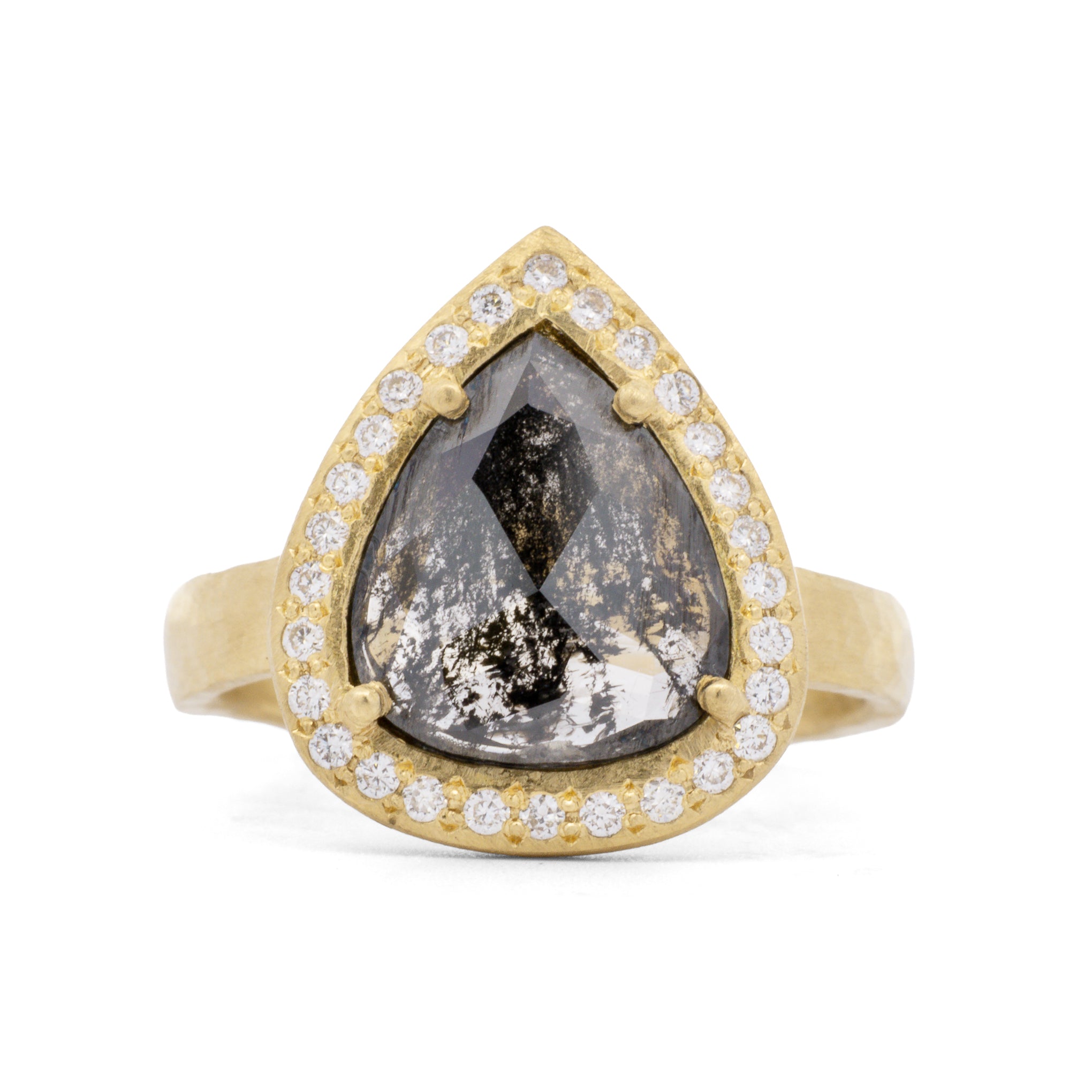 Black Diamond Halo Ring – Silverado Gallery