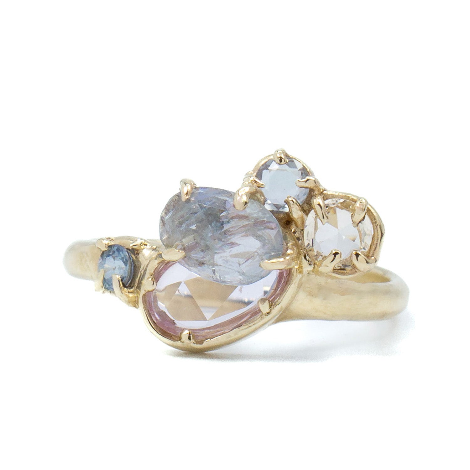 Asymmetrical Sapphire Cluster Ring – Silverado Gallery