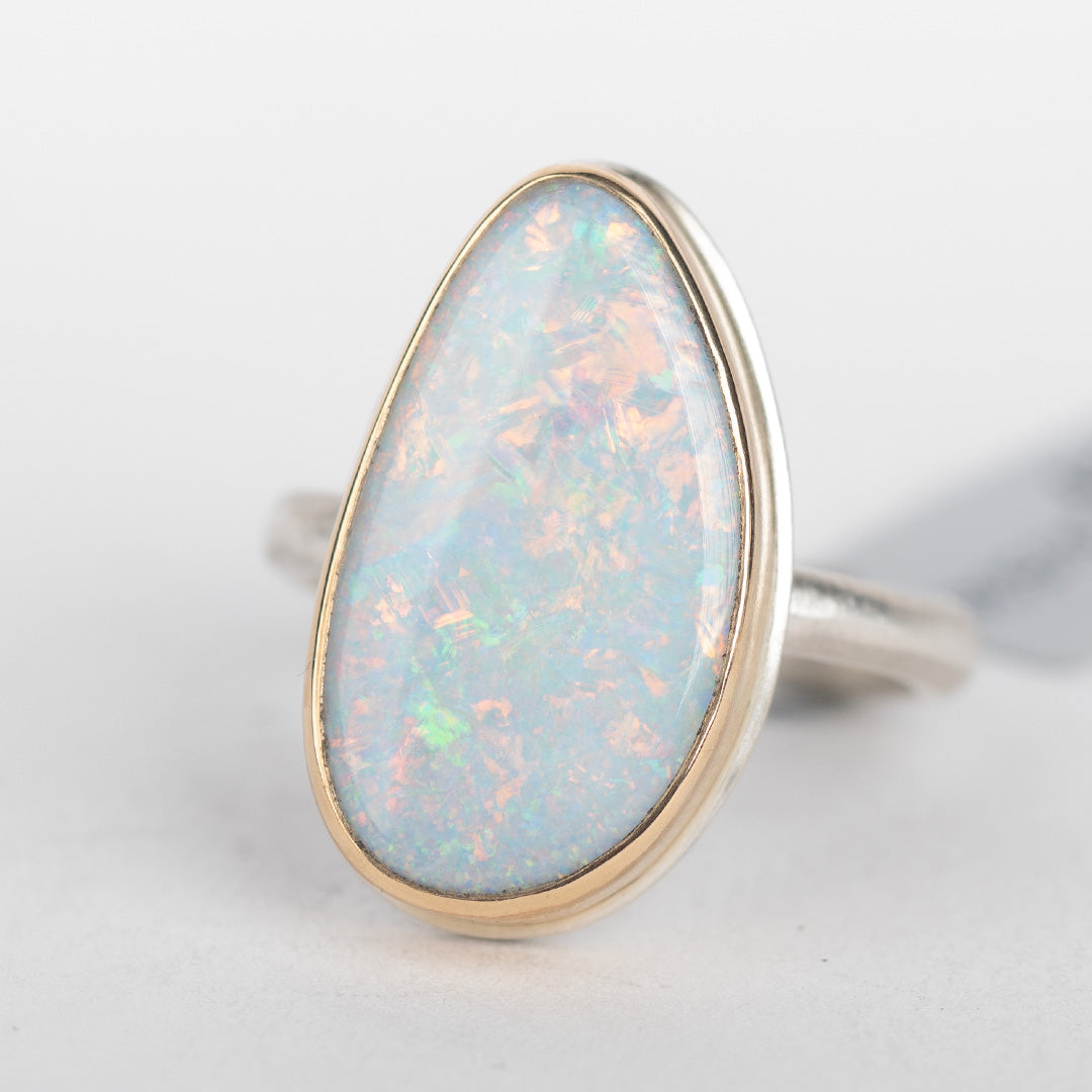 Trunk Show Asymmetrical Australian Opal Ring – Silverado Gallery