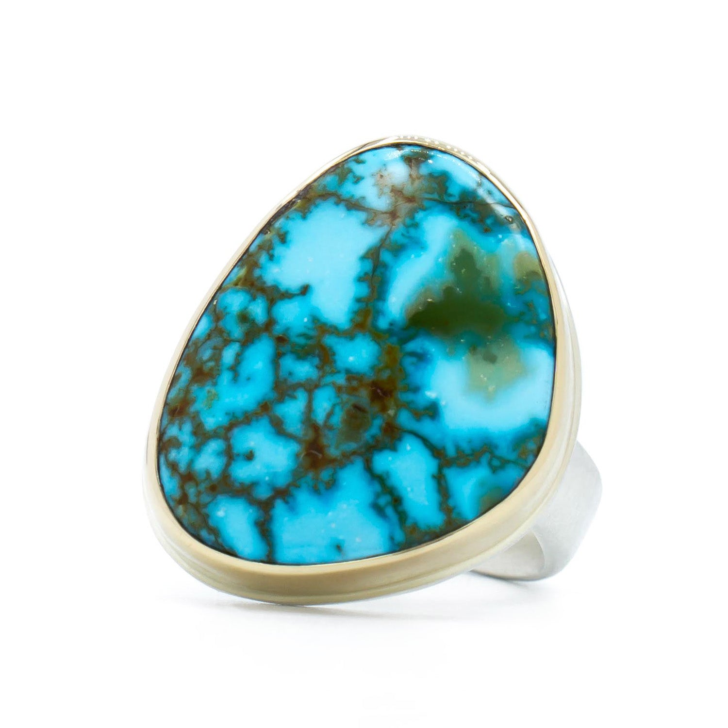 Asymmetrical Kingman Turquoise Ring – Silverado Gallery