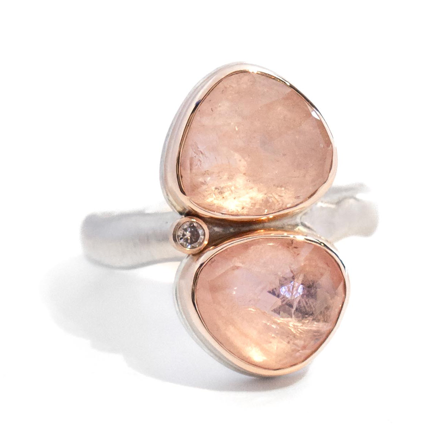 Double Rose Cut Morganite Ring – Silverado Gallery