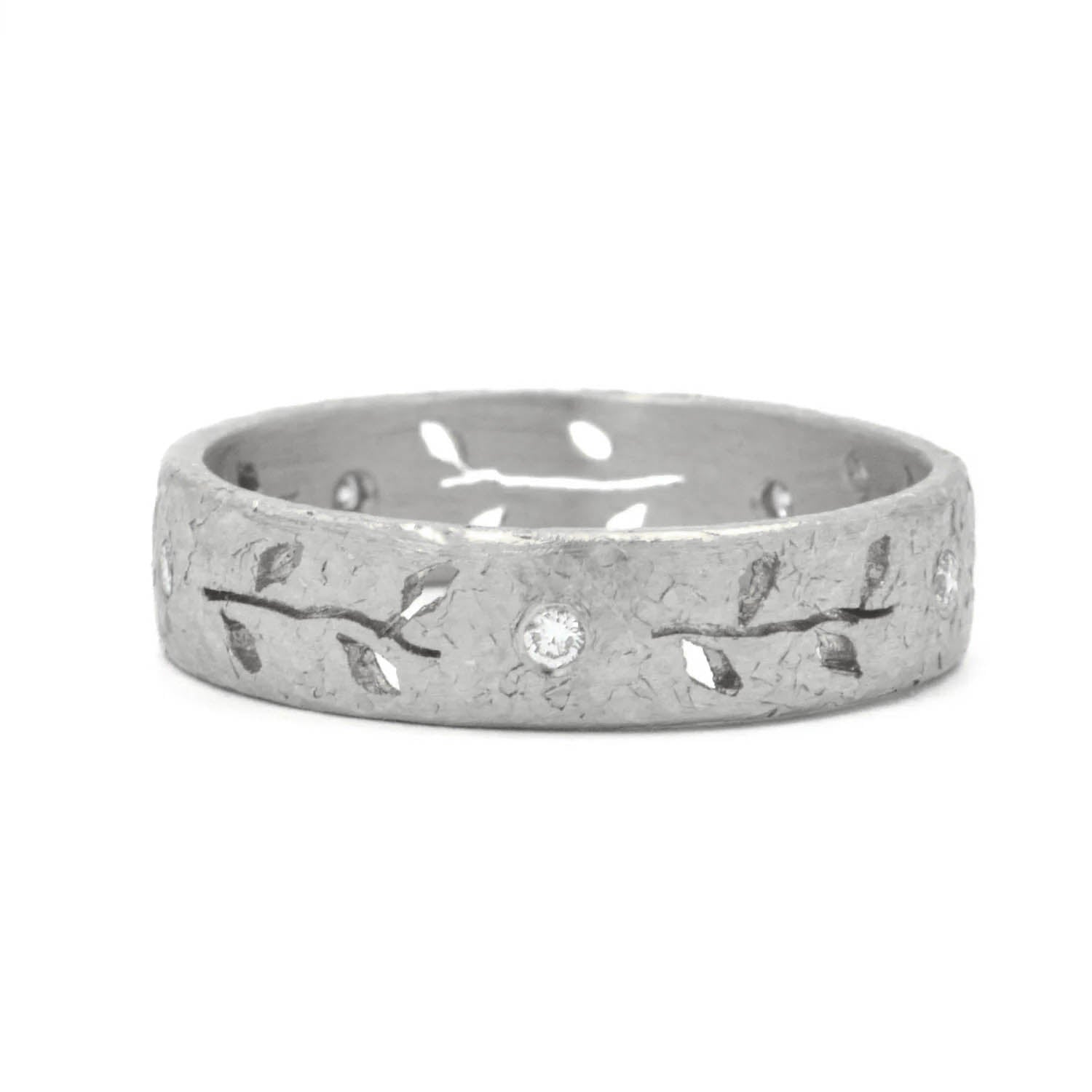 18K Palladium Leaf Band – Silverado Gallery