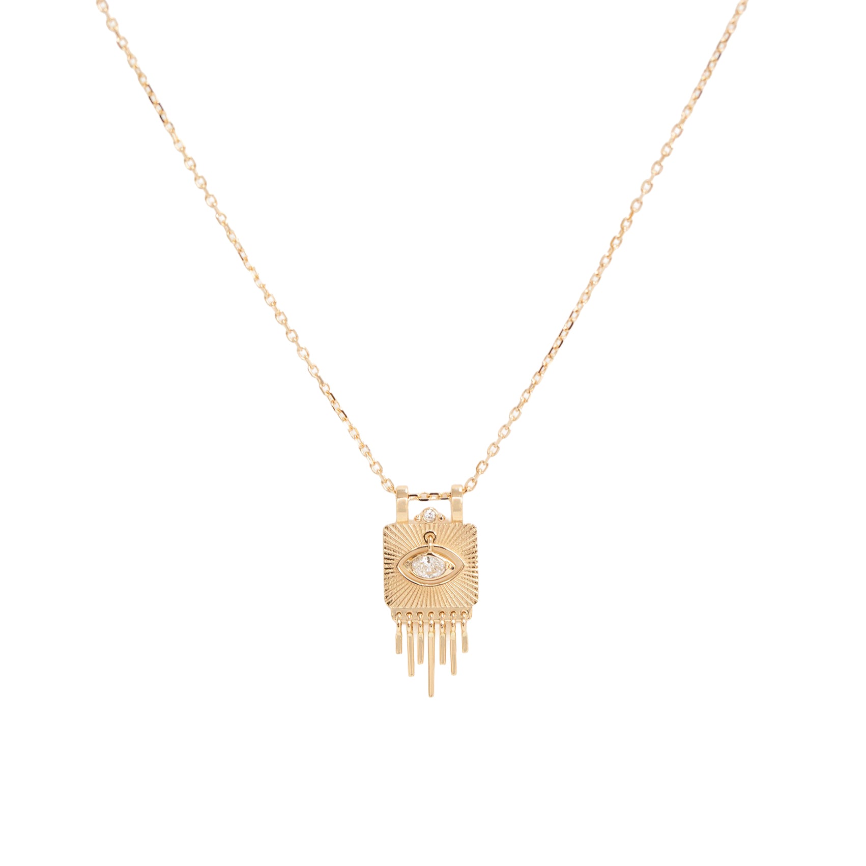 Marquise Diamond Eye Sunbeam Plate Necklace – Silverado Gallery