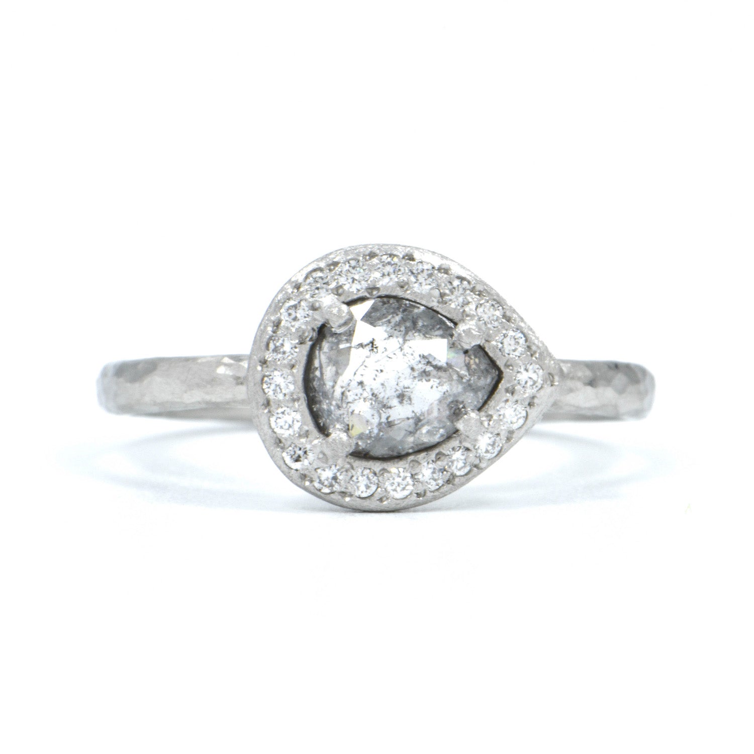 Grey Diamond Halo Ring – Silverado Gallery